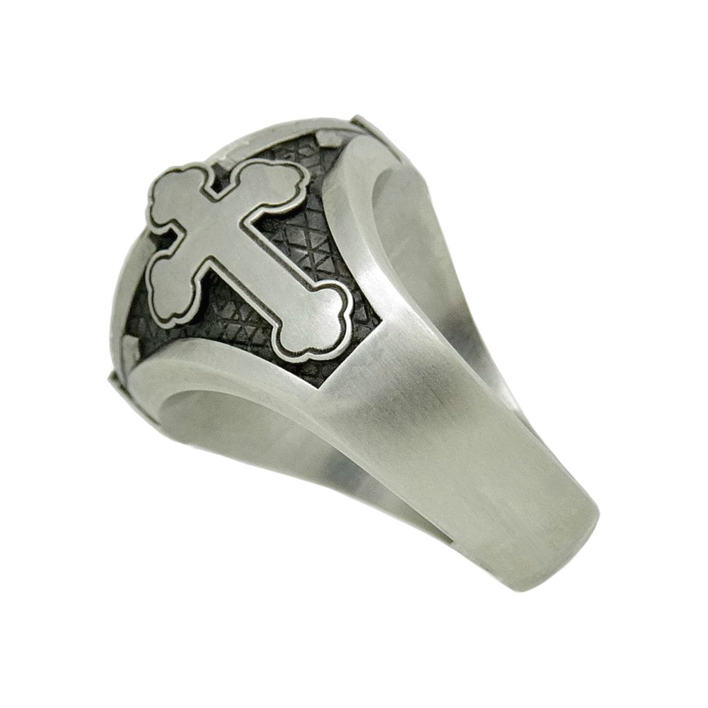 Holy Spirit Dove Solid inside Sterling Silver 925 Cross Men's Ring Handcrafted Christian ...