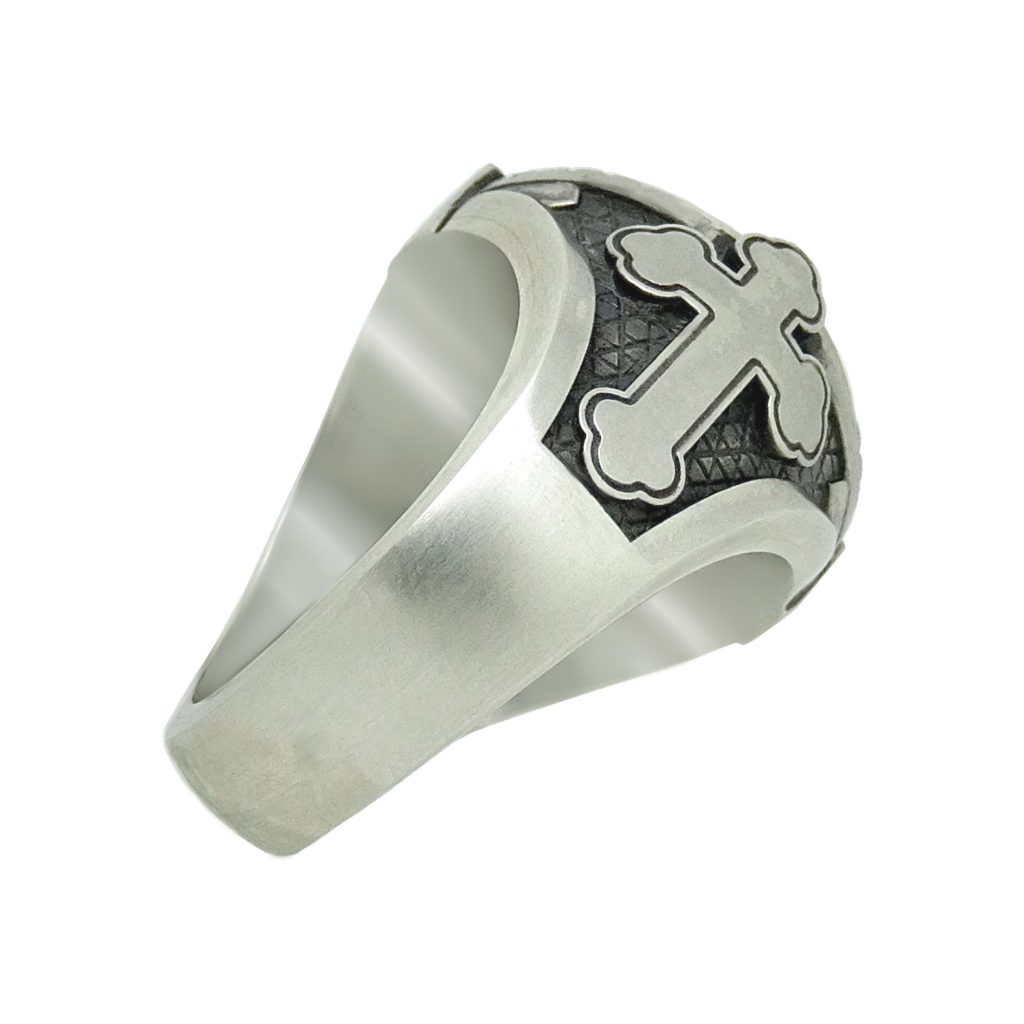 Holy Spirit Dove Solid inside Sterling Silver 925 Cross Men's Ring ...