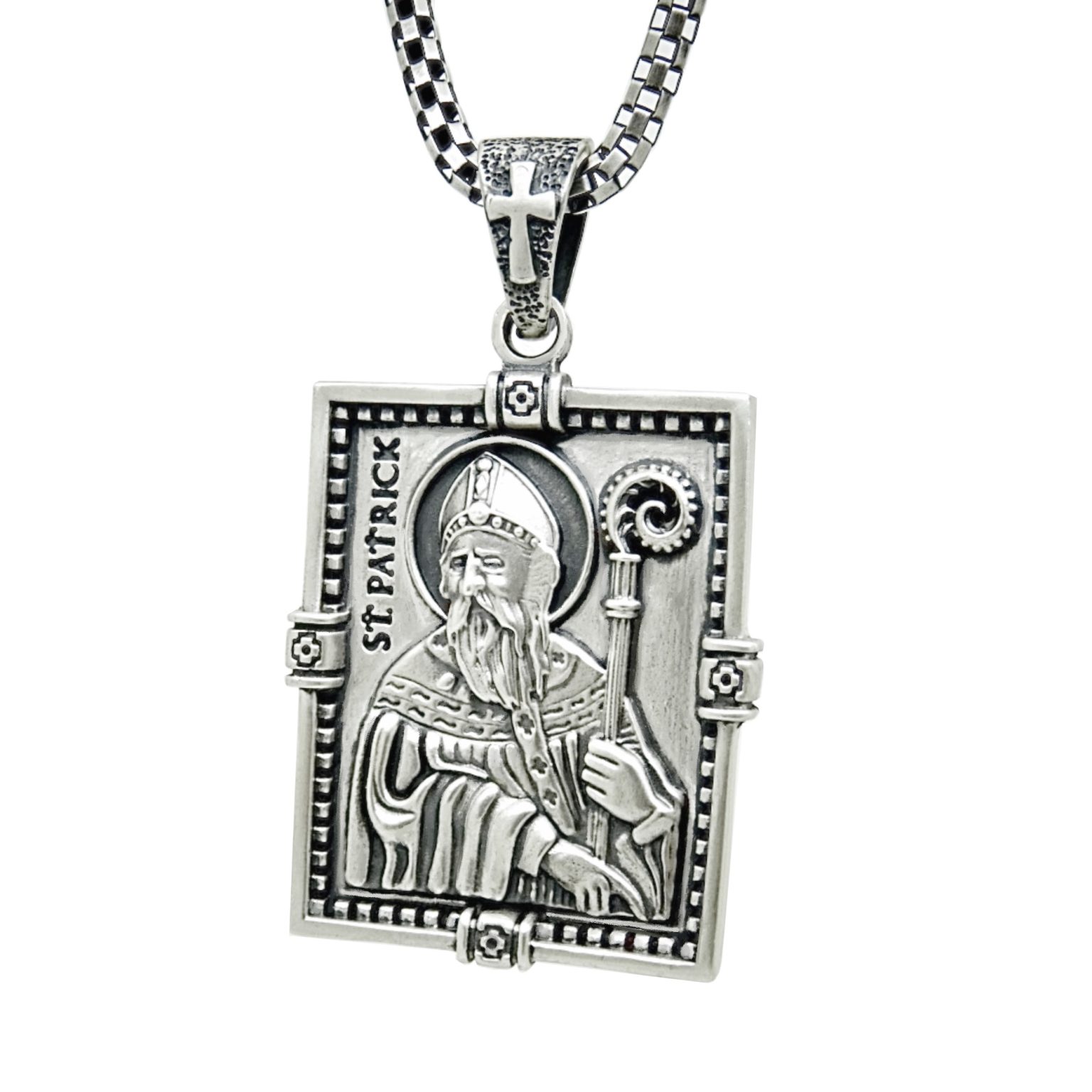Saint Patrick Sterling Silver 925 Pendant with or without Chain ...