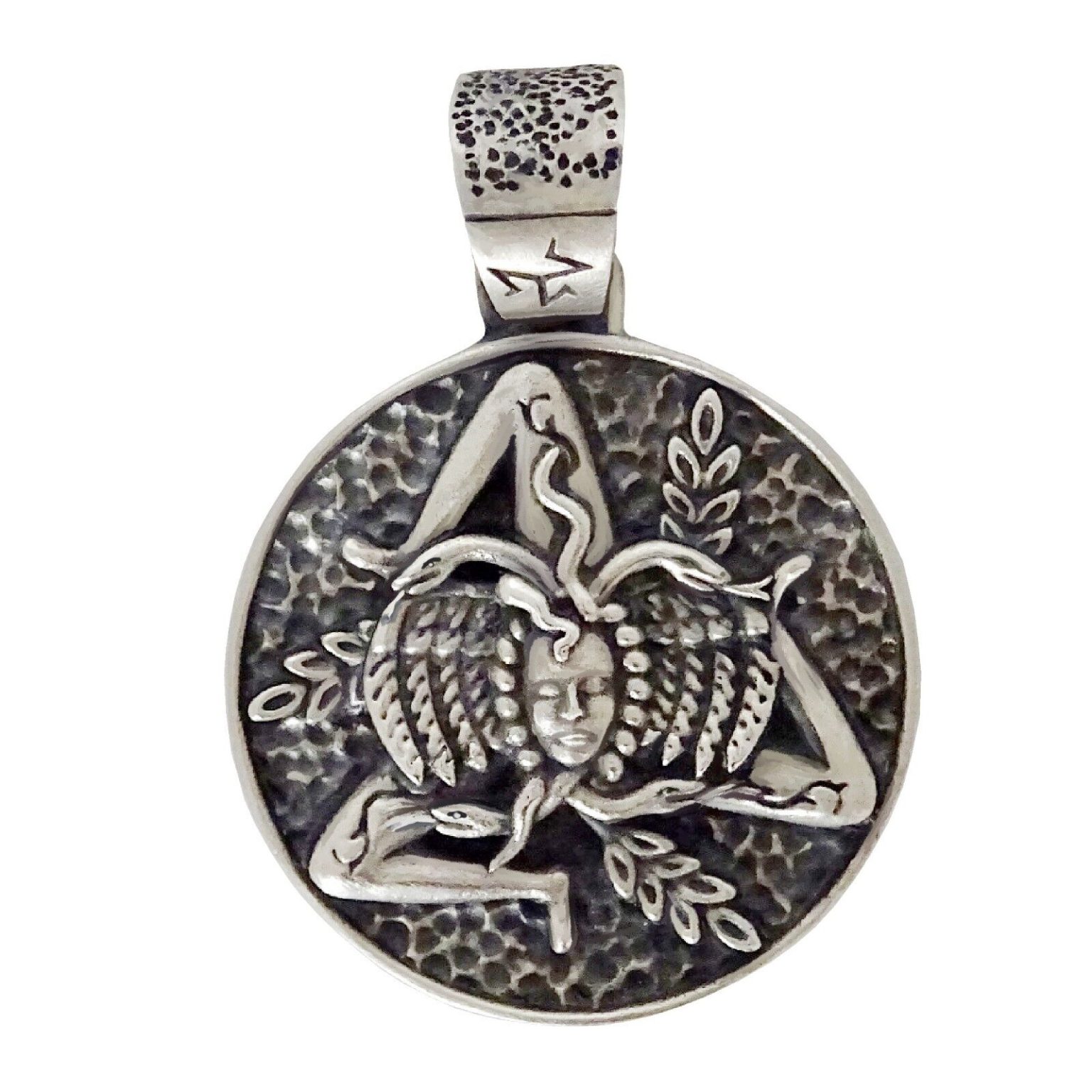 THE Medusa Triskelion Sicilian TRINACRIA Sterling Silver 925 Trinacria ...