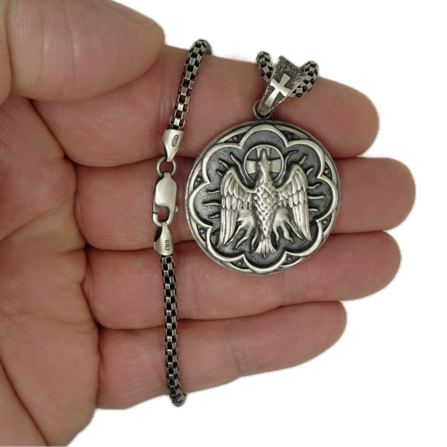 Sterling Silver 925 Dove of the Holy Spirit Christian, Roman Catholic ...