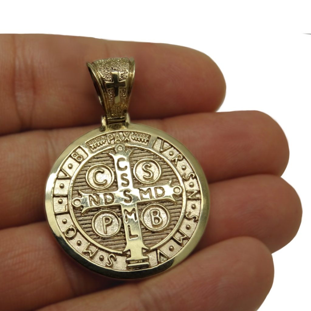 Huge And Heavy SECRETIUM 10K SOLID GOLD Men's "Saint Benedict" Pendant ...