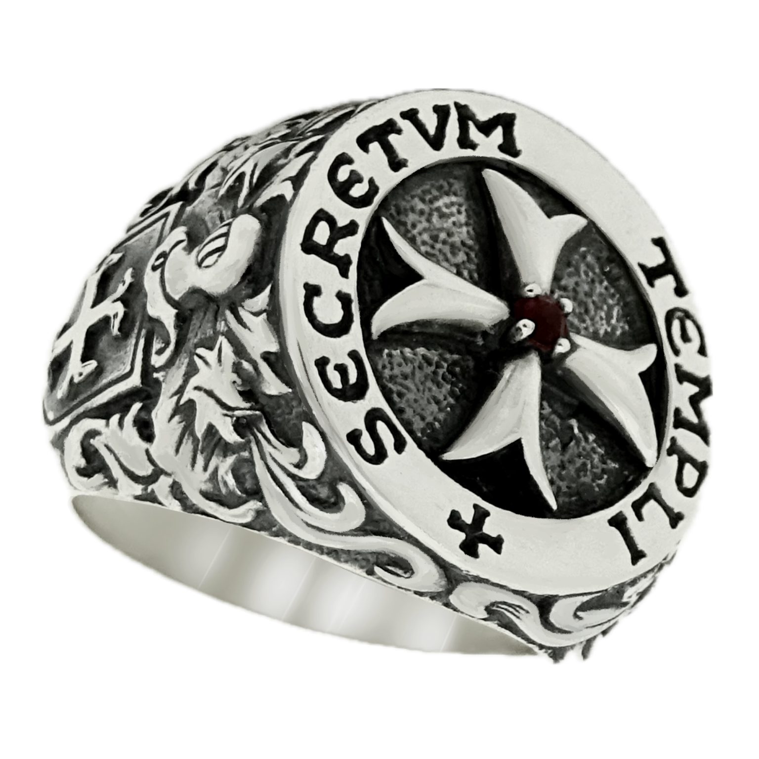 Exquisite Knight Templar Maltese Cross Men's Ring in Sterling Silver ...