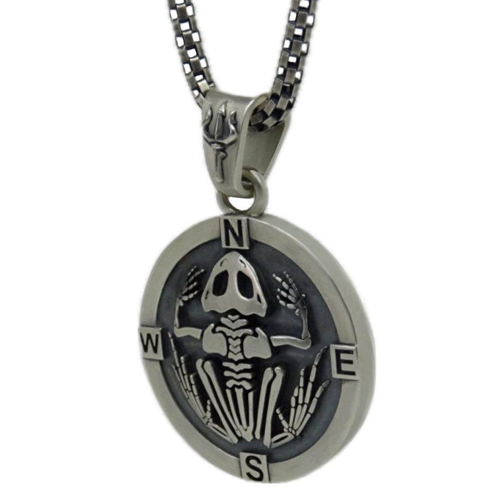 Frogman Sterling Silver 925 Men's Compass Pendant – Combat Diver Scuba ...
