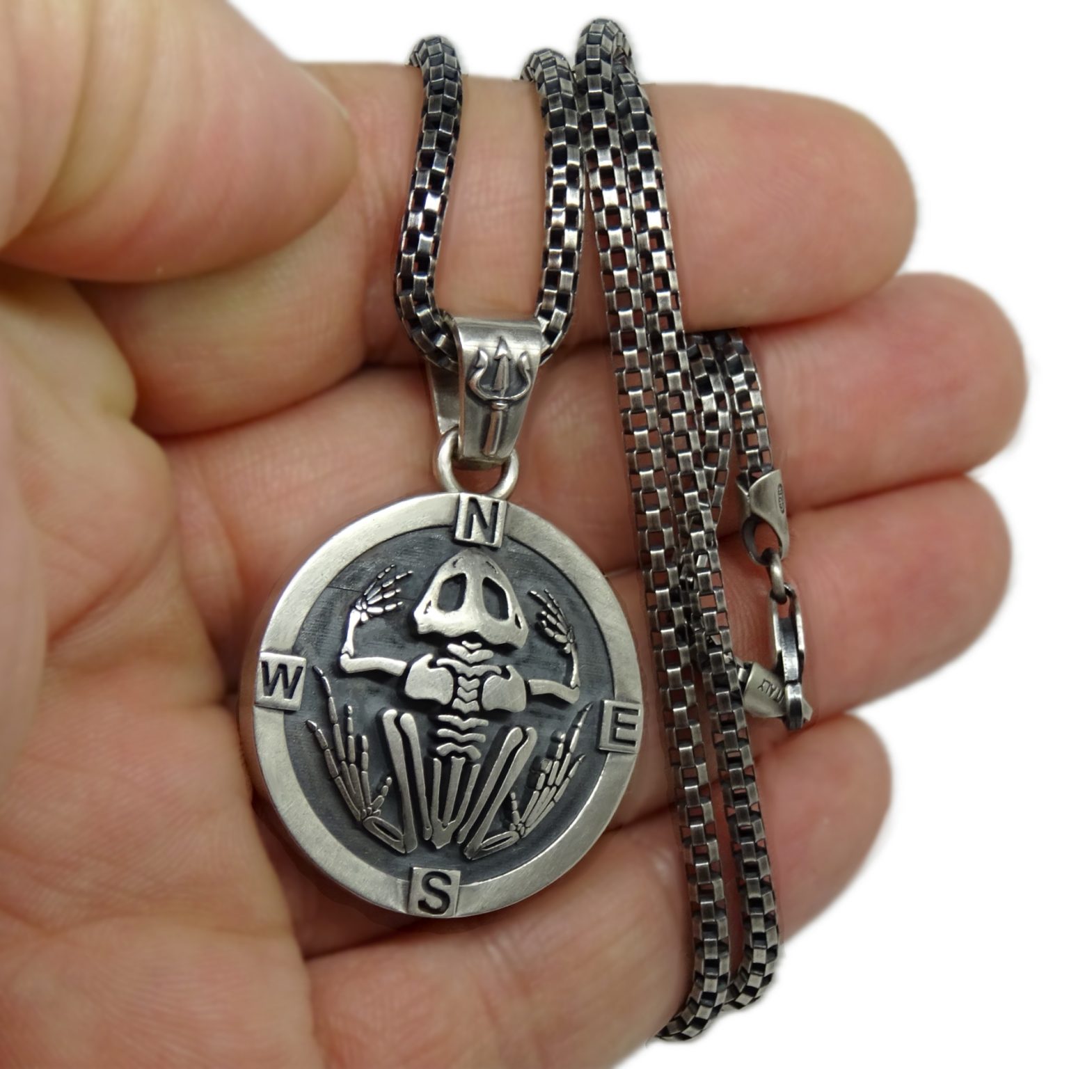 Frogman Sterling Silver 925 Men's Compass Pendant – Combat Diver Scuba ...