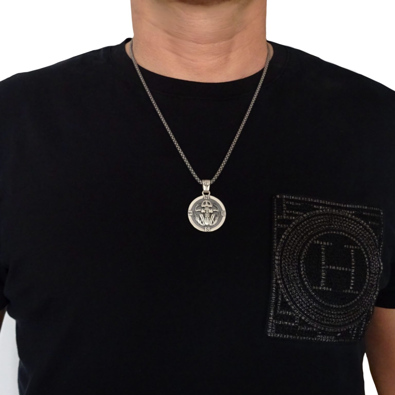 Frogman Sterling Silver 925 Men's Compass Pendant – Combat Diver Scuba ...